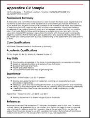 Apprentice CV Example MyPerfectCV