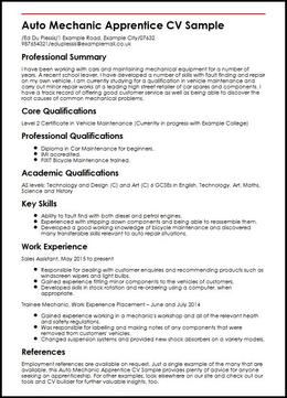 See Our Most wanted Mechanic CV Example MyPerfectCV