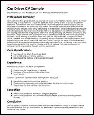 Car Driver CV Examples Templates Samples MyPerfectCV Car Driver CV Examples Templates Samples MyPerfectCV