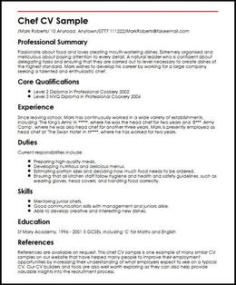 Chef CV Sample MyPerfectCV