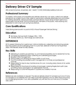 Delivery Driver CV Sample MyPerfectCV