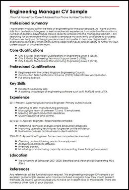 Engineering Manager CV Sample MyPerfectCV