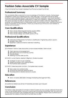 Retail Sales Cv Template Contoh Gambar Template
