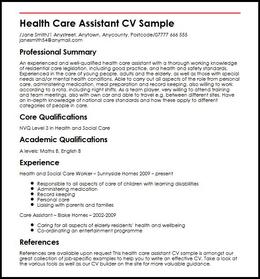 Health Care Assistant Cv Examples Wkcn