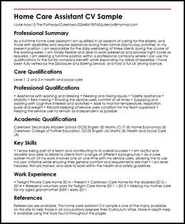 Home Care Assistant CV Sample MyPerfectCV