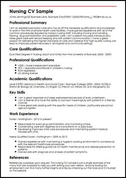 Nursing CV Sample MyperfectCV