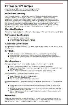 Cv Sample For Teacher Job Teacher CV Example