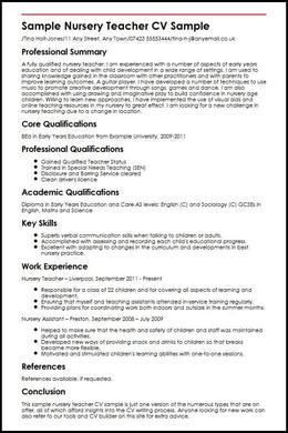 Nursery Teacher CV Examples Tips Templates MyPerfectCV