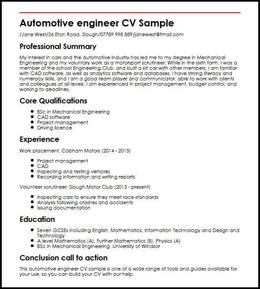 Best Resume For Automobile Engineer Fresher Esquirehairdesign