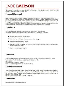 CV Example For Teenagers MyPerfectCV