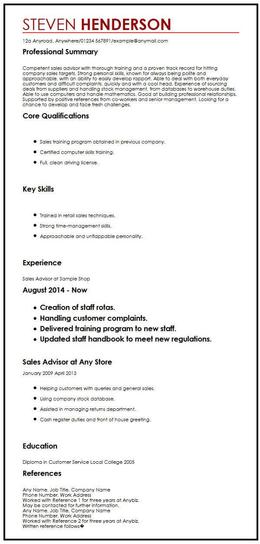 CV Example With References MyPerfectCV