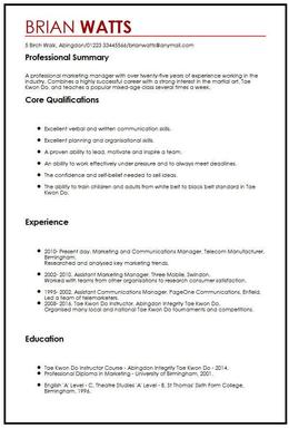 CV Sample With Interests MyPerfectCV