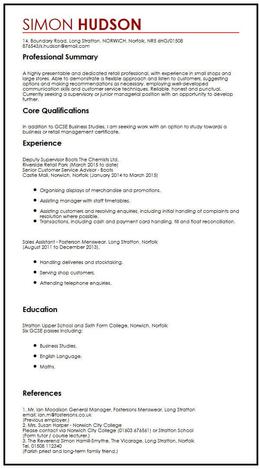 CV Sample With References MyPerfectCV
