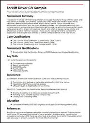Example Of Cv Driver Long Haul Lorry Driver CV Sample