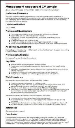 Management Accountant CV Sample MyperfectCV