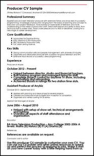 Producer CV Sample MyperfectCV Producer CV Sample MyperfectCV