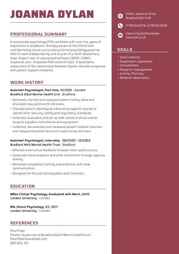 Free CV Template to Download for UK | My Perfect CV