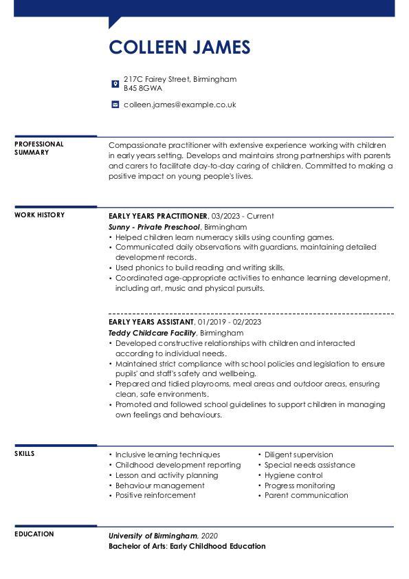 Early years practitioner CV tips & templates | myPerfectCV