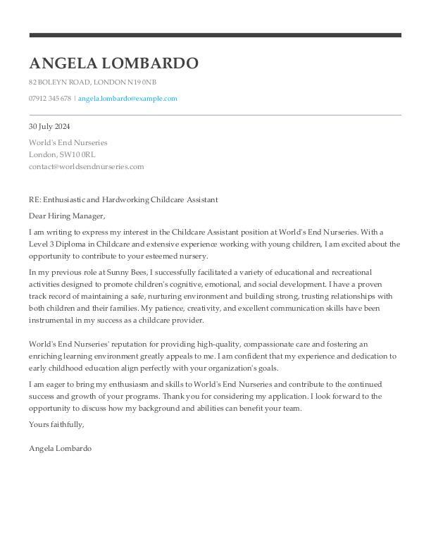 Early Childhood Cover Letter Free Cover Letter Templates | Microsoft